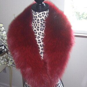 Accessories | New Fox Fur Berry Red Scarf Collar Scarvesee Furs In My ...